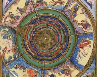 Sun and Moon Geomantic Compass Medieval Illuminated Instant Download ...