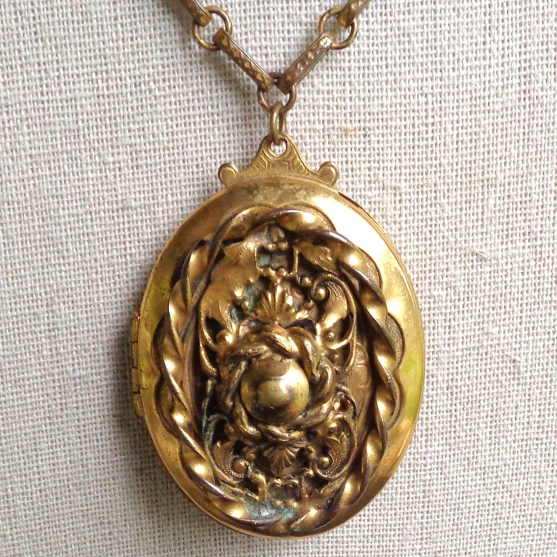 Antique Brass Locket - Etsy