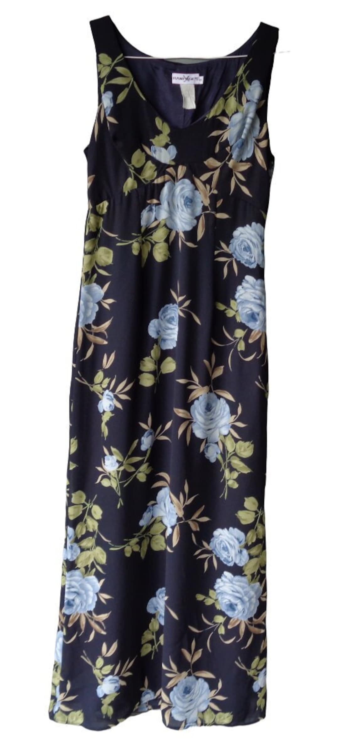 Vtg Vintage Rampage Black Blue Multicolor Rose Floral Print Sleeveless ...
