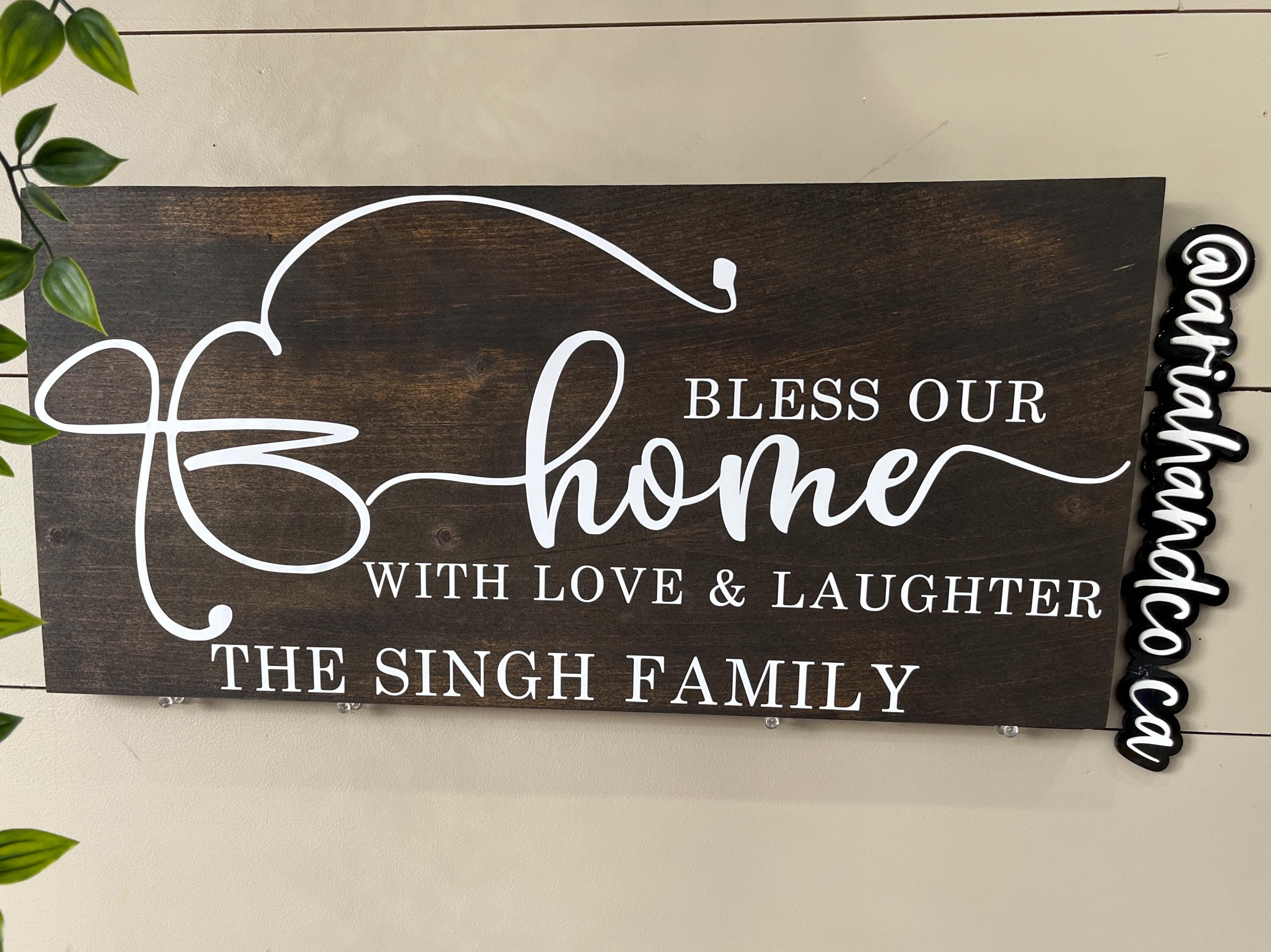 Bless Our Home Signs | Wooden Signs | Last Name Gift | Ek Onkar Sign ...