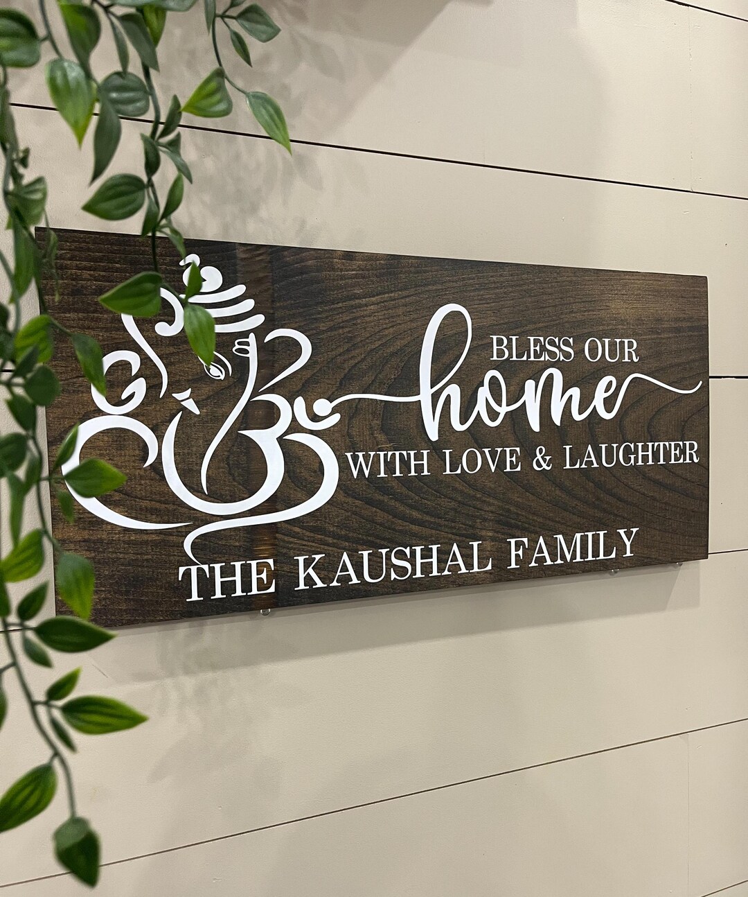 Ganpati Wooden Sign Hindu Gifts Religious Gifts Indian Home Decor ...