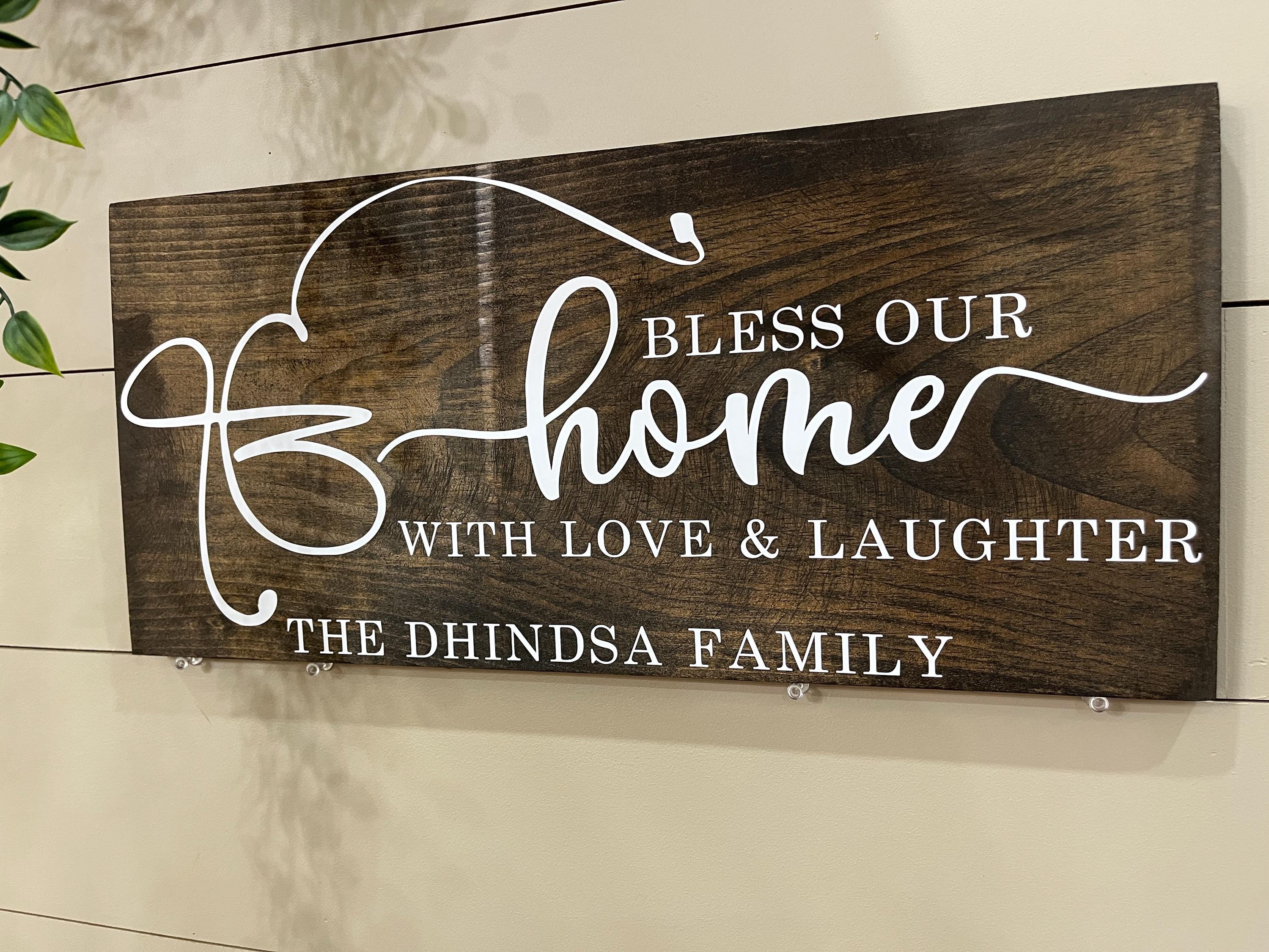 Bless Our Home Signs | Wooden Signs | Last Name Gift | Ek Onkar Sign ...
