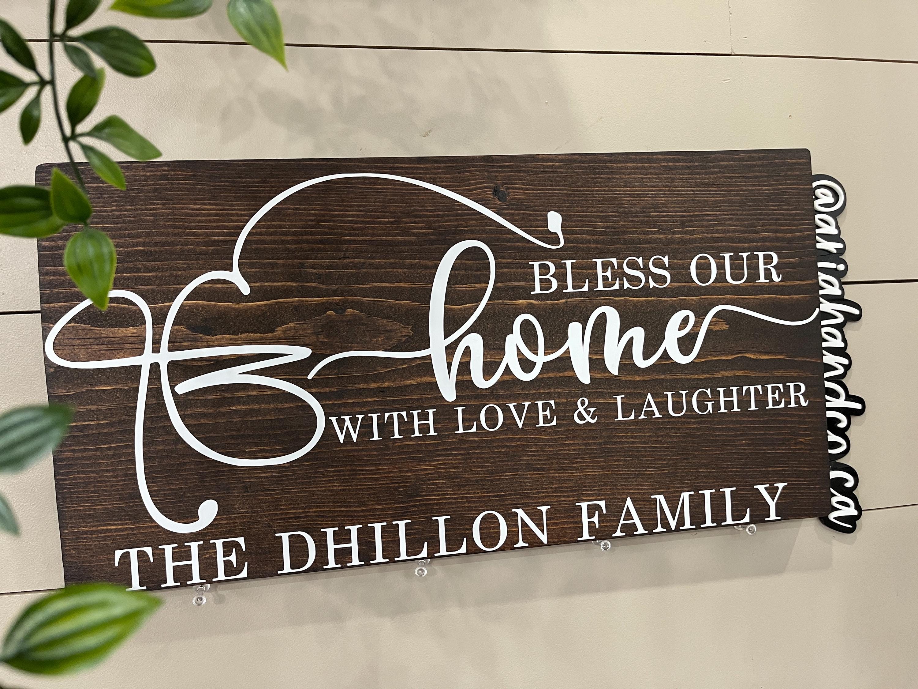 Bless Our Home Signs | Wooden Signs | Last Name Gift | Ek Onkar Sign ...