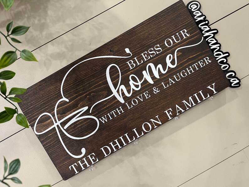 Bless Our Home Signs | Wooden Signs | Last Name Gift | Ek Onkar Sign ...