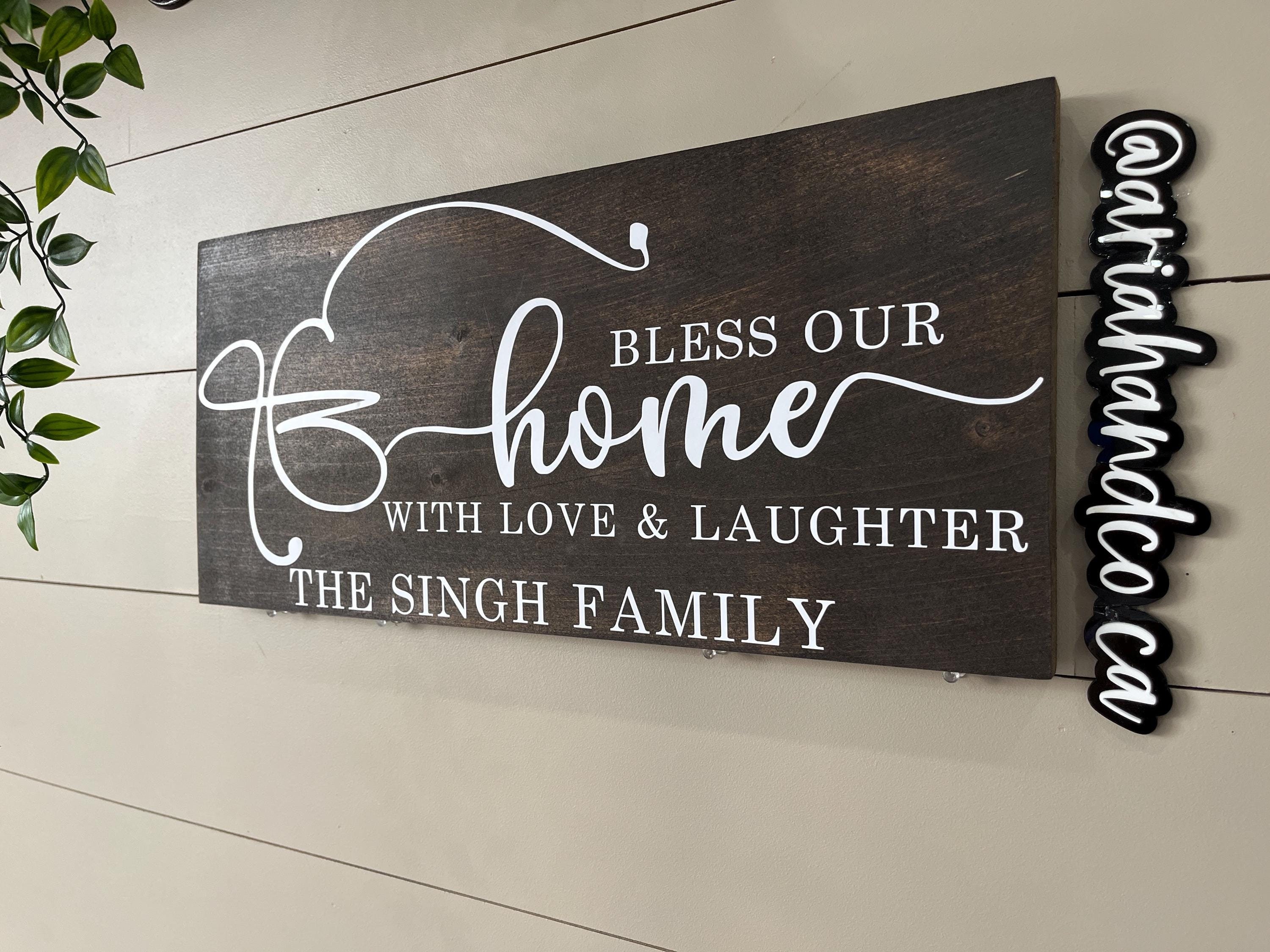 Bless Our Home Signs | Wooden Signs | Last Name Gift | Ek Onkar Sign ...
