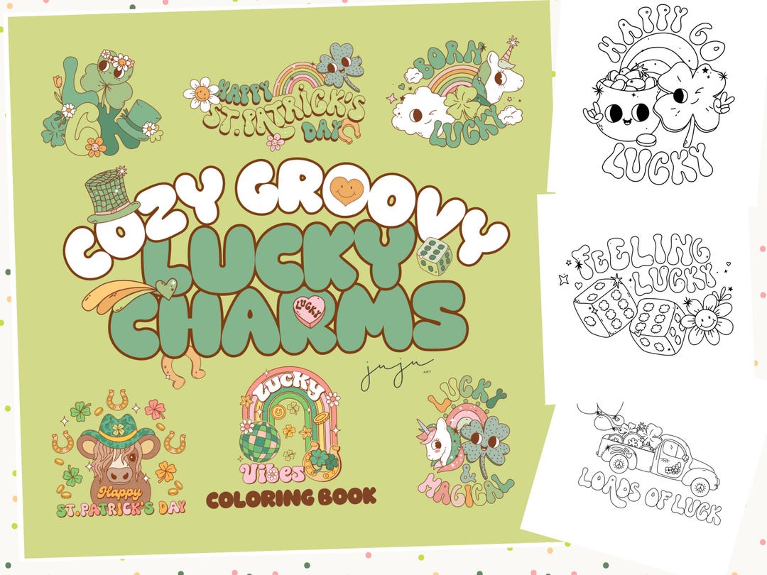 St Patrick's Day Coloring Pages: 40 Groovy Lucky Charms (printable PDF ...