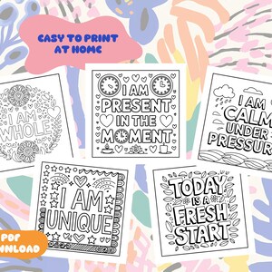 Positive Affirmations Coloring Pages, 50 Cozy and Inspirational ...