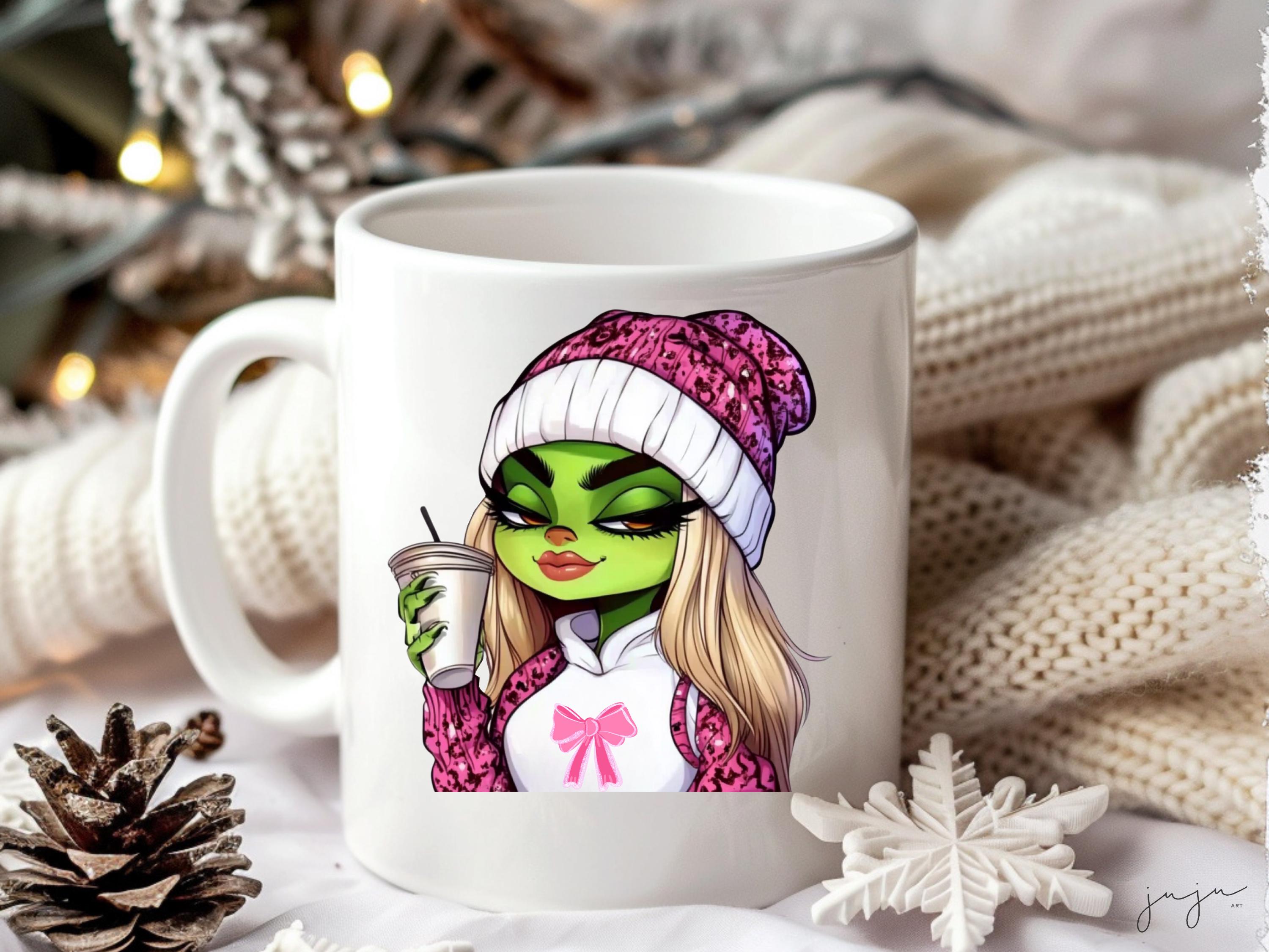 Christmas Girl Cute Boujee Bundle PNG, Green Girl Christmas Png, Coffee ...