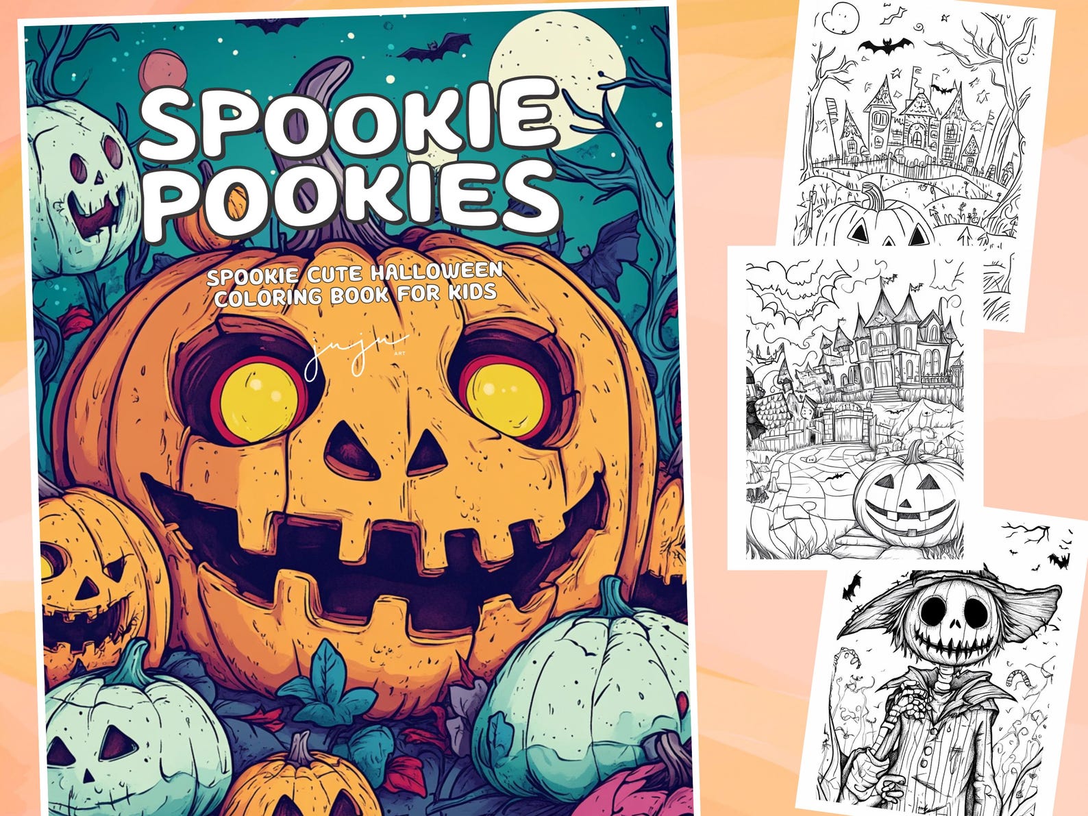 Spooky Cute Halloween Coloring Pages, 50 Bold and Easy Designs for Kids ...