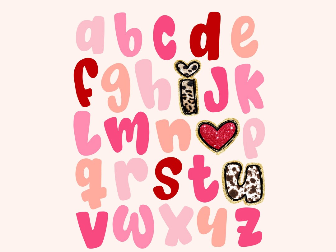Valentines Alphabet PNG: Leopard Heart Print (digital Download) - Etsy
