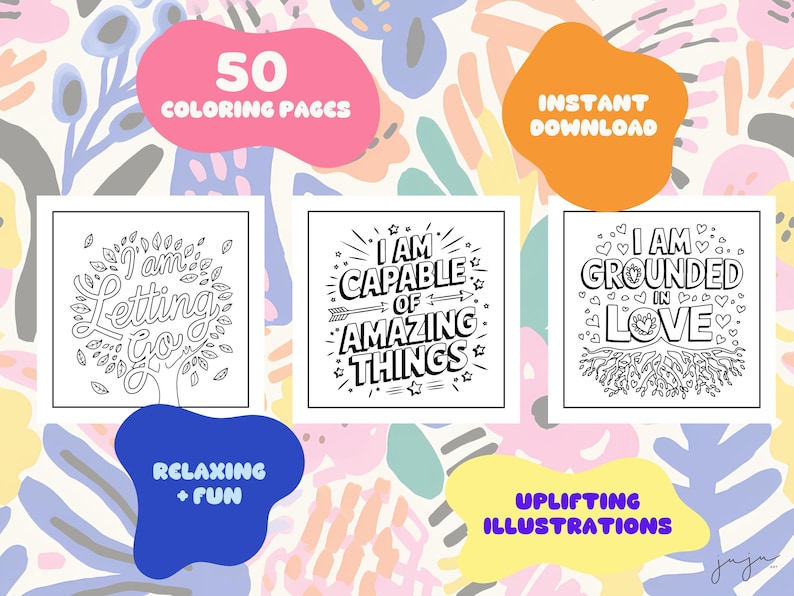 Positive Affirmations Coloring Pages, 50 Cozy and Inspirational ...