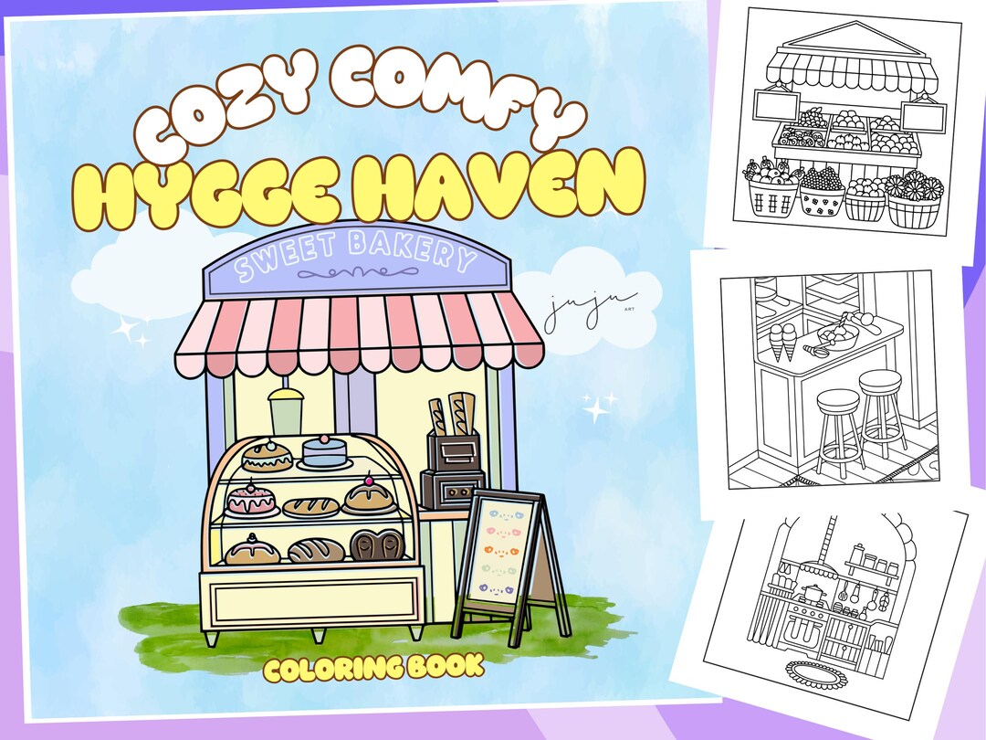 Cozy Hygge Haven Coloring Pages, 52 Cute Designs of Cozy Hygge Spaces ...