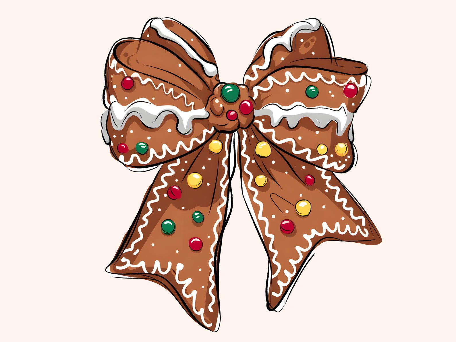 Gingerbread Coquette Bow Png, Christmas Coquette Bow Png, Christmas ...