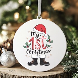 My First Christmas Santa Png, Christmas Ornament, New Baby Gifts ...