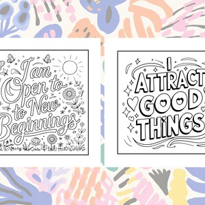 Positive Affirmations Coloring Pages, 50 Cozy and Inspirational ...