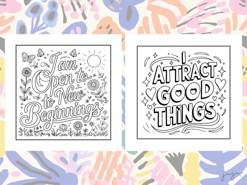 Positive Affirmations Coloring Pages, 50 Cozy and Inspirational ...