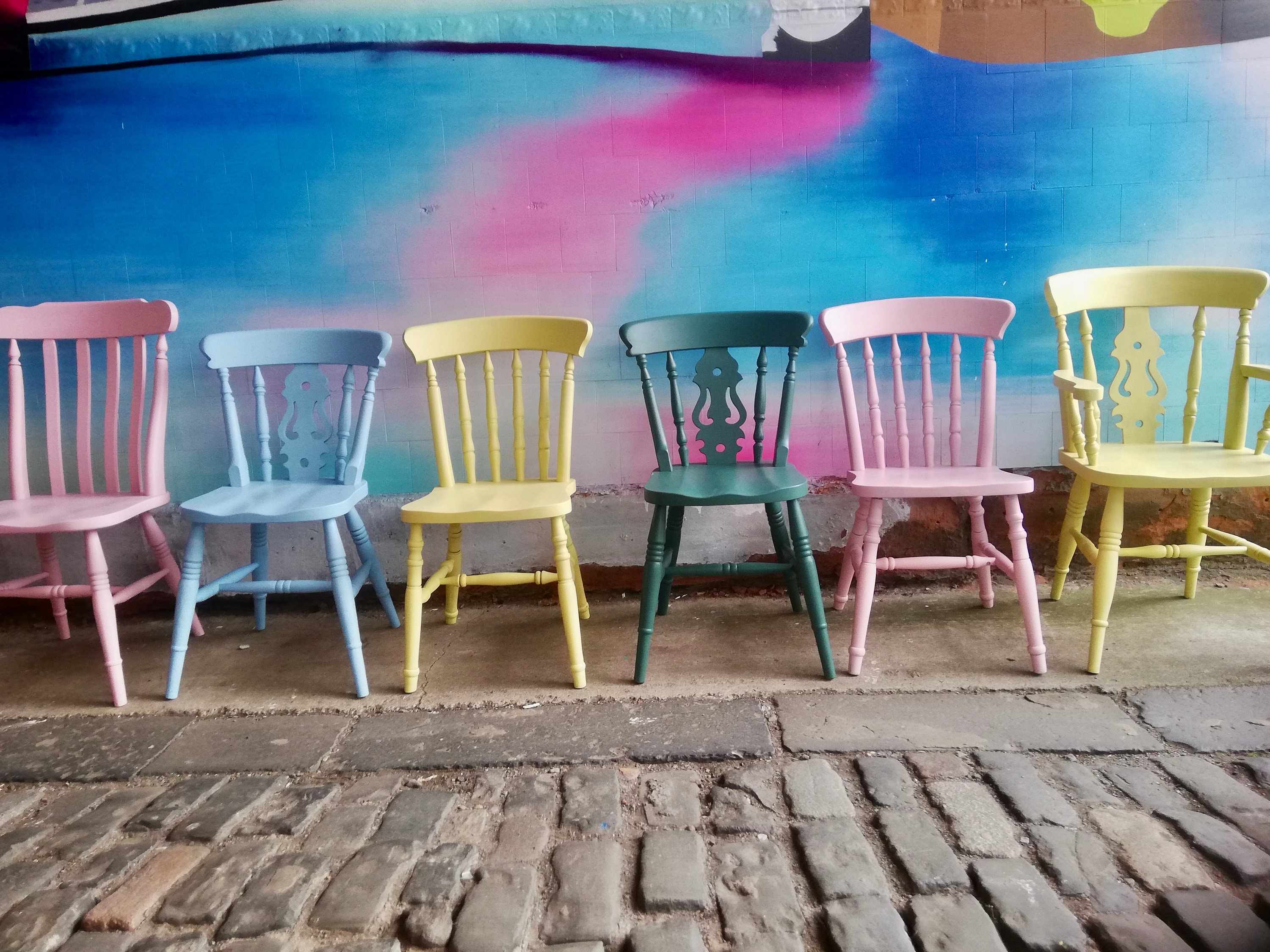 Mismatched Vintage Dining Chairs Custom Set Painted to Order Please Contact Me for a Delivery Quote Etsy UK