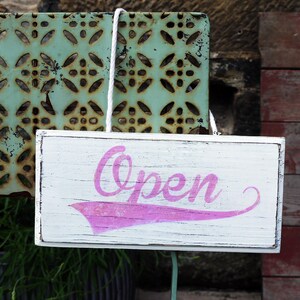 Vintage Style Wooden Rustic Hand Made Shop Door Sign Open / Closed ...