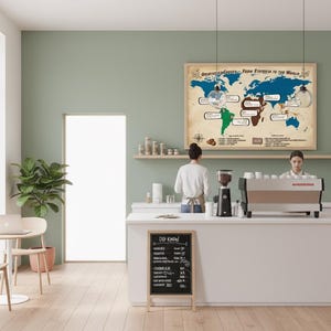 Coffee Origins World Map Poster | Ethiopia, Flavor Profile Art Print - Etsy