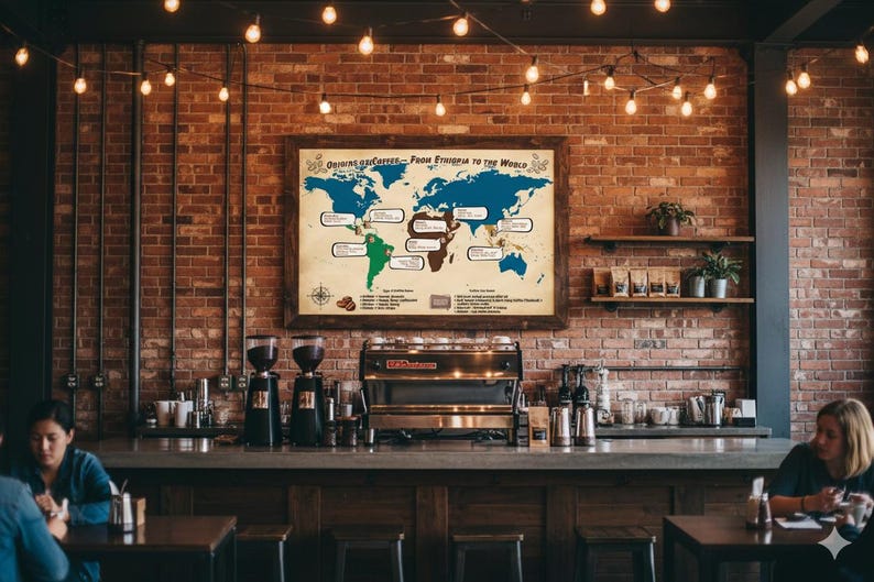 Coffee Origins World Map Poster | Ethiopia, Flavor Profile Art Print - Etsy