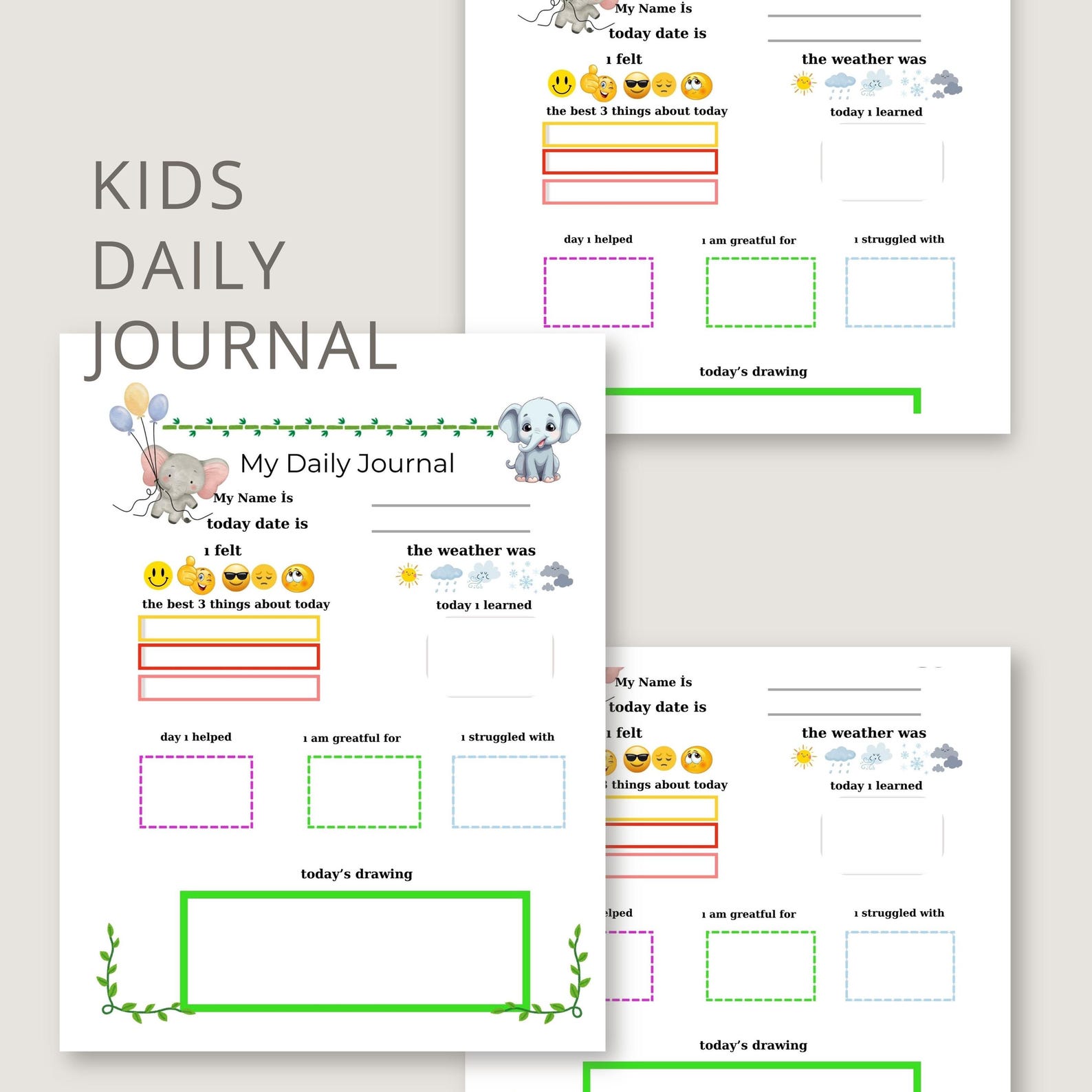Kids Daily Journal, Journal for Kids, Childrens Diary, Creative Writing ...