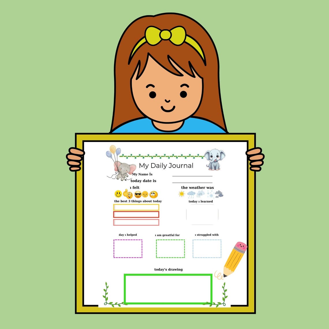 Kids Daily Journal, Journal for Kids, Childrens Diary, Creative Writing ...