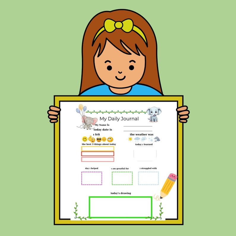 Kids Daily Journal, Journal for Kids, Childrens Diary, Creative Writing ...