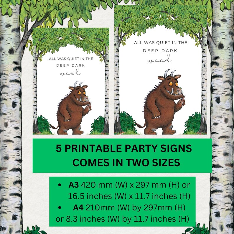 Gruffalo Printable Party Signs | Custom Gruffalo Party Decorations ...
