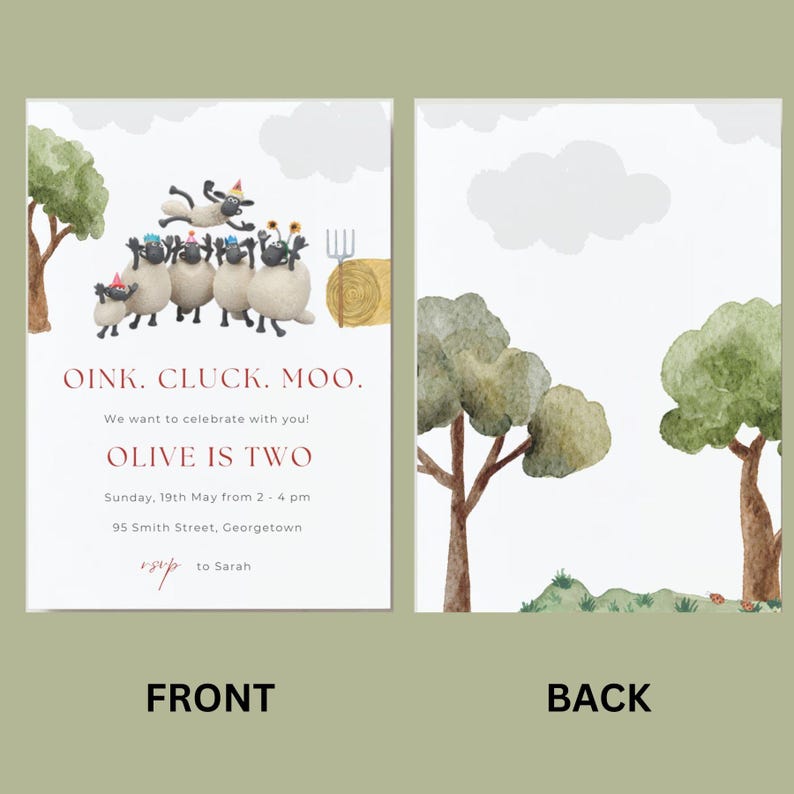 Shaun the Sheep Evite, Shaun the Sheep, Digital Farm Invite, Farm ...