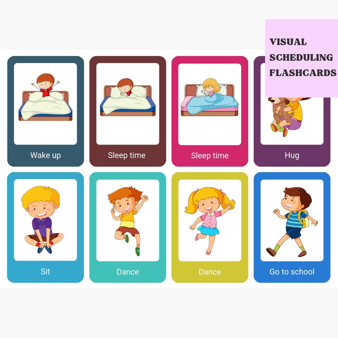 Visual Scheduling Flashcards for Kids and Teens | Colorful Cards ...
