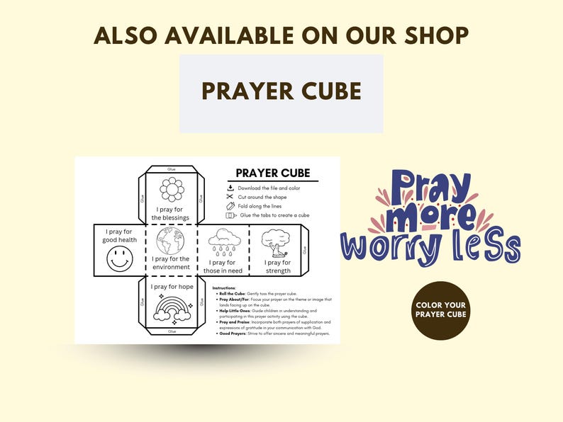 Scripture Prayer Cube Activity for Kids Printable Lesson Learning How ...