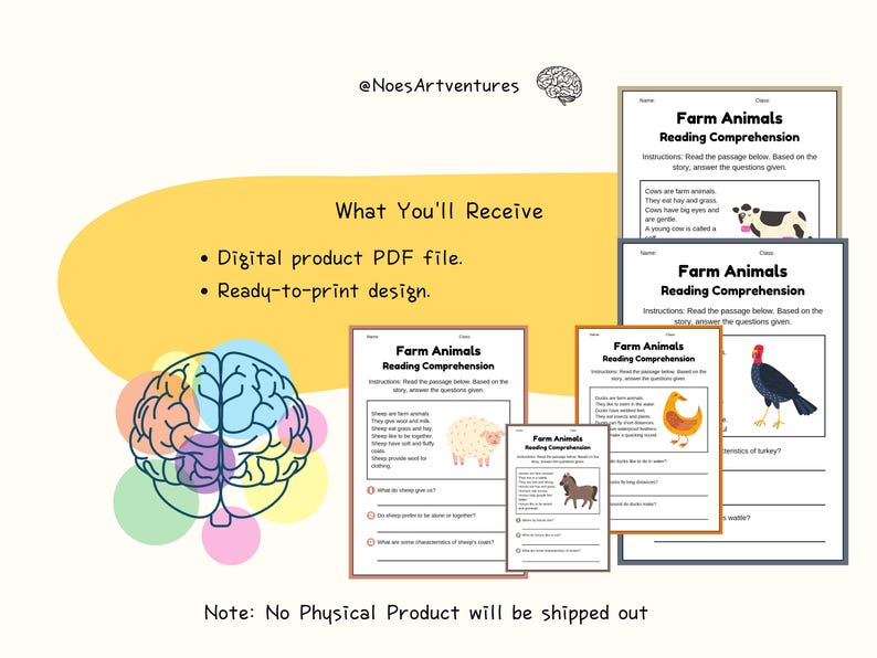 Farm Animals Reading Comprehension Worksheets Engaging Passages for ...