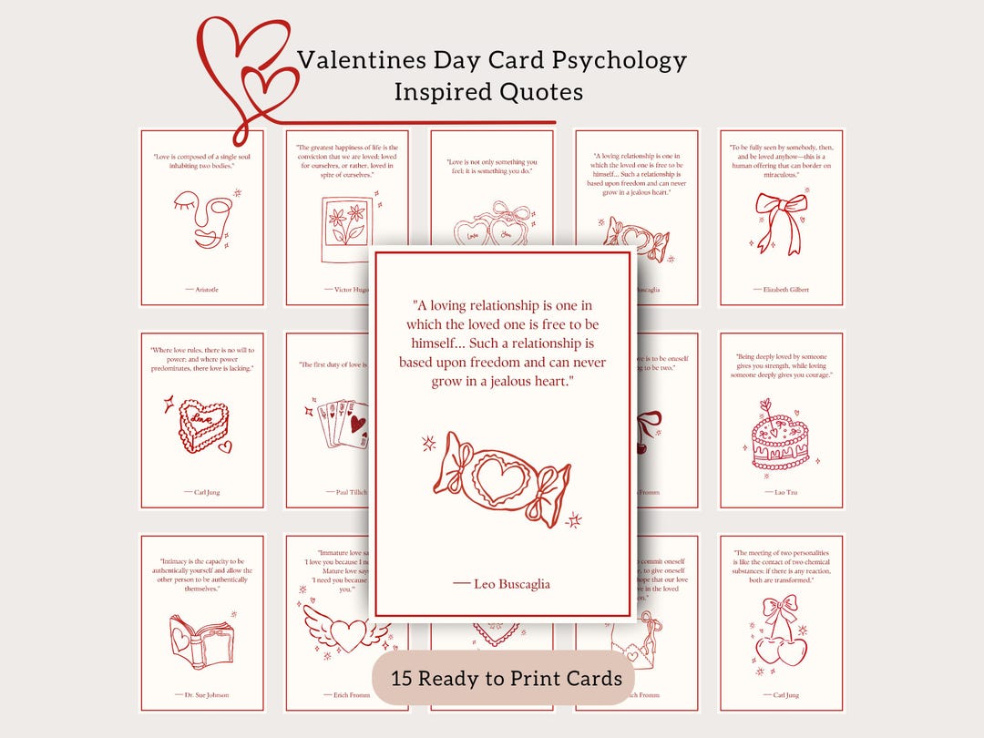Printable Psychology Love Quotes Cards 15 Valentines Day Gift Therapy ...