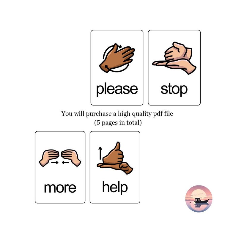 American Sign Language Flashcards in a White Simple Style, Montessori ...