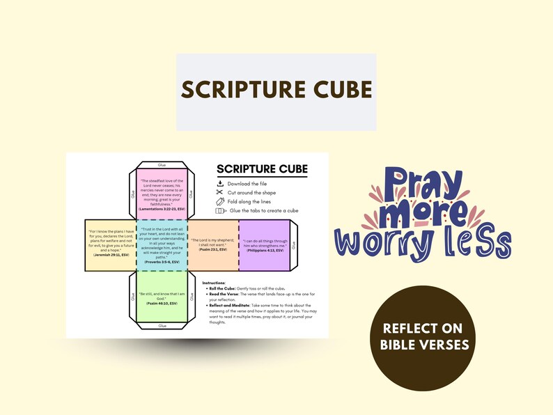 Scripture Prayer Cube Activity for Kids Printable Lesson Learning How ...