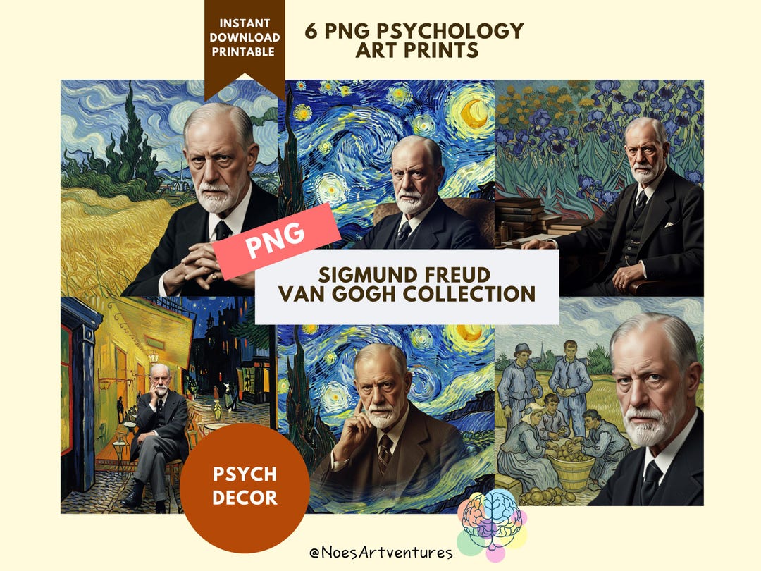 Sigmund Freud Van Gogh Collection 6 PNG Psychology Art Prints Therapy ...
