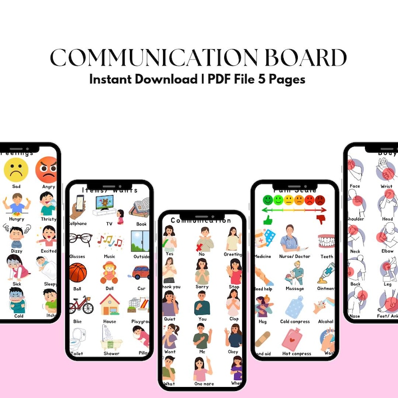 Non-verbal Communication Board for Children Printable PDF ASD ADHD - Etsy