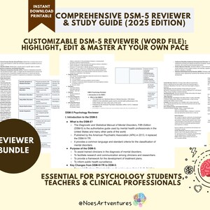 DSM-5 Diagnostic Criteria Aligned Cheat Sheet Printable Therapist Quick ...