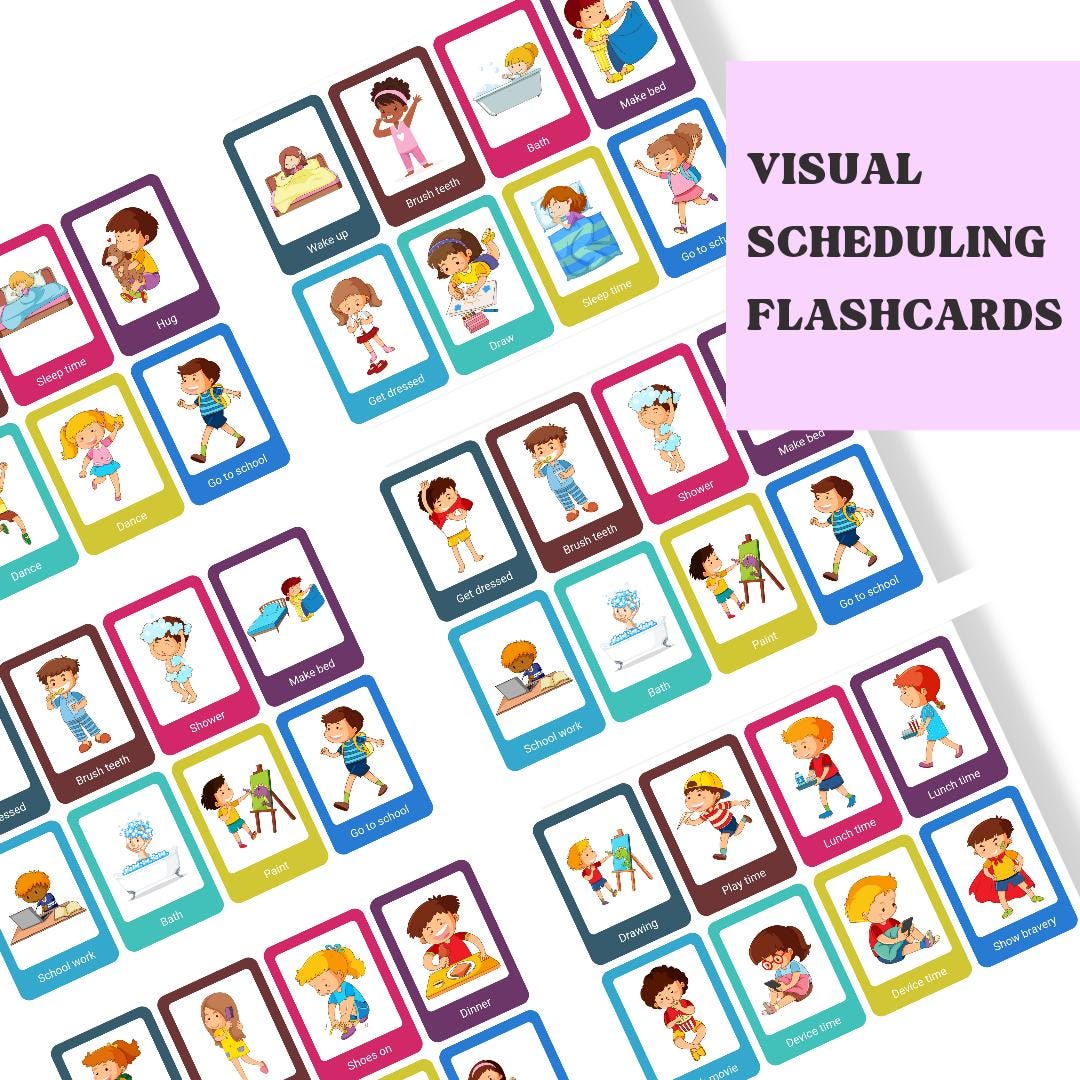 Visual Scheduling Flashcards for Kids and Teens | Colorful Cards ...