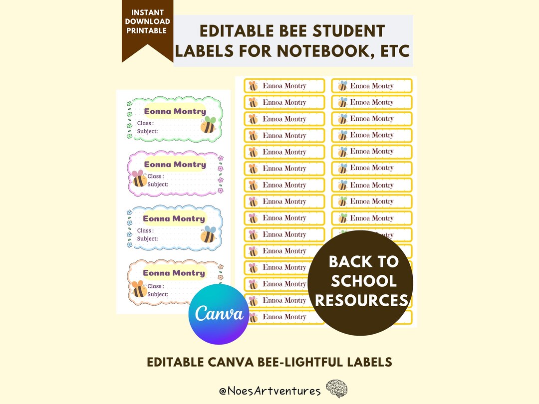 Back to School Labels for Students Teachers Parents Customize With Ease ...