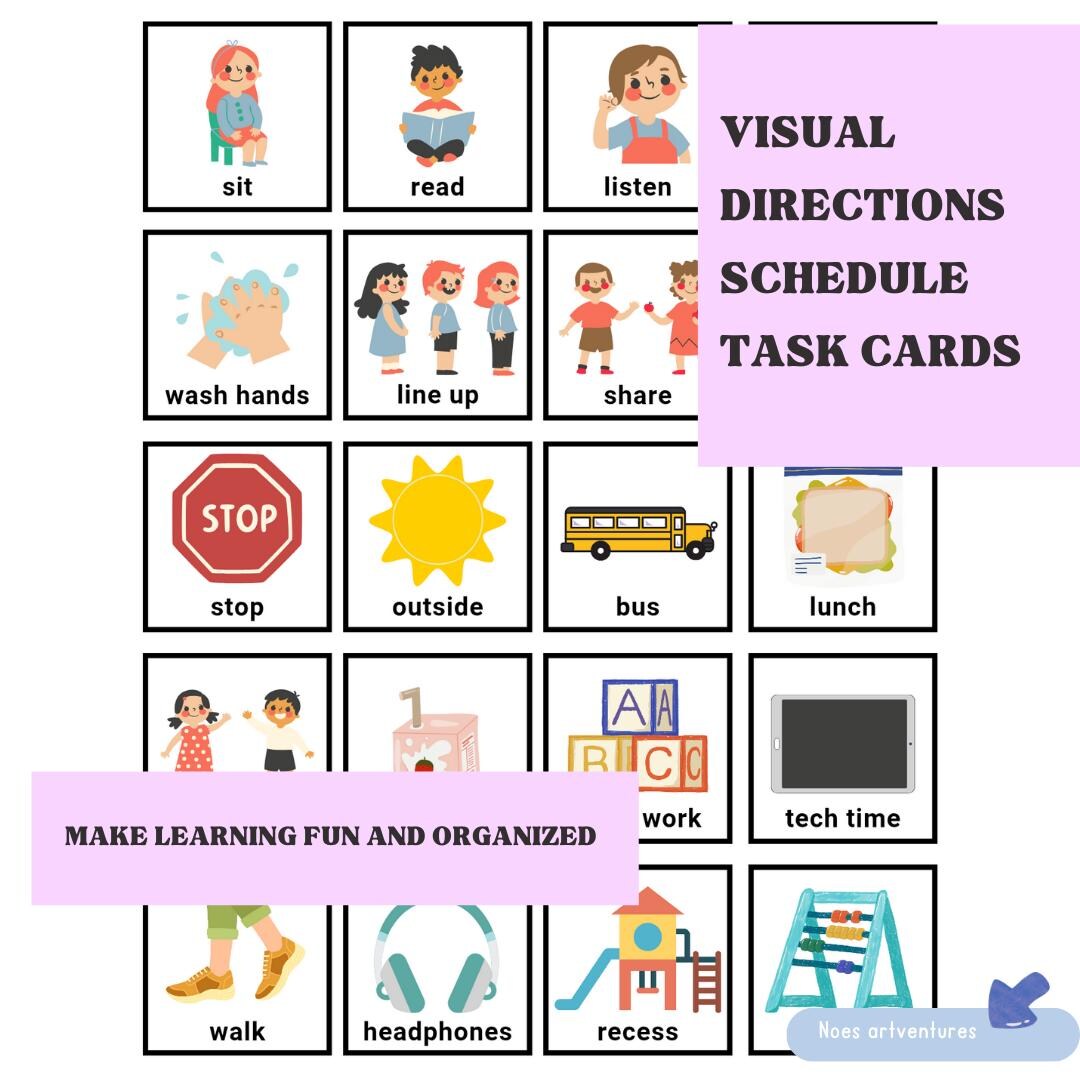 Visual Directions Schedule Task Cards | Classroom Management | Special ...