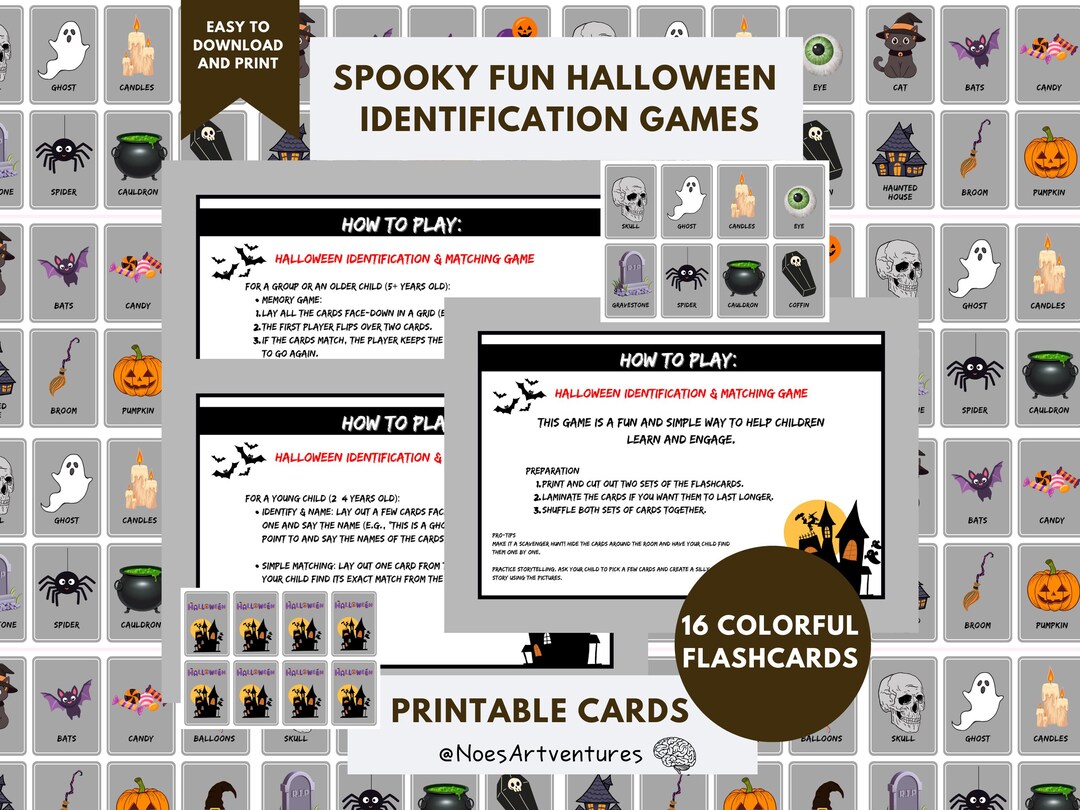 Fun Halloween Picture Matching Games for Kids Boost Vocabulary ...