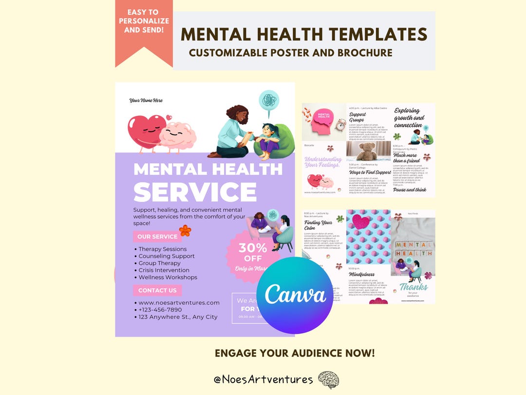 Customizable Mental Health Templates Design Engaging Posters Brochures ...