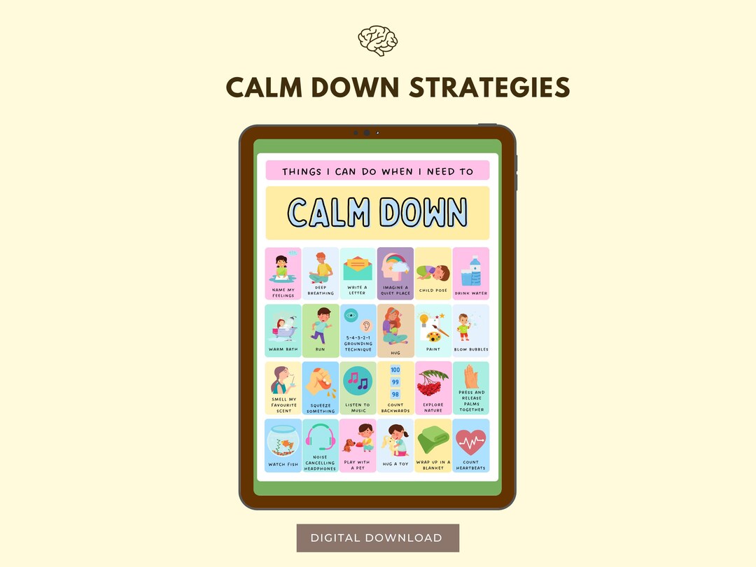 Calm Down Strategies Poster Printable Tools for Emotional Regulation ...