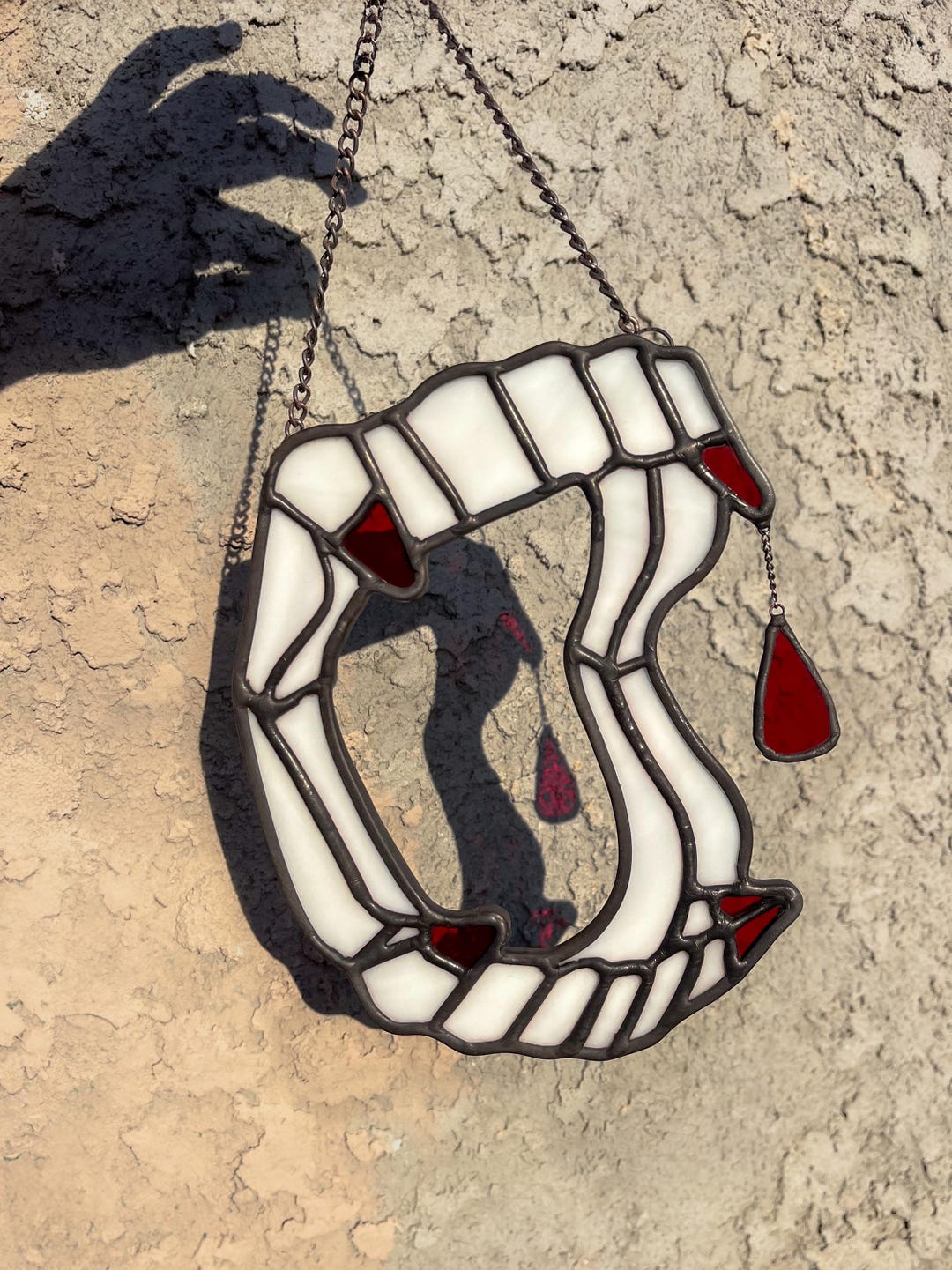 Stained Glass Vampire Fangs Sun Catcher - Etsy