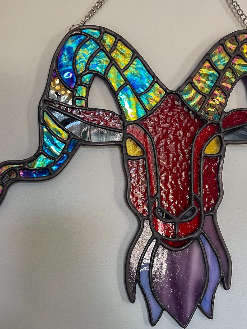 Goat Demon Stained Glass Sun Catcher - Etsy