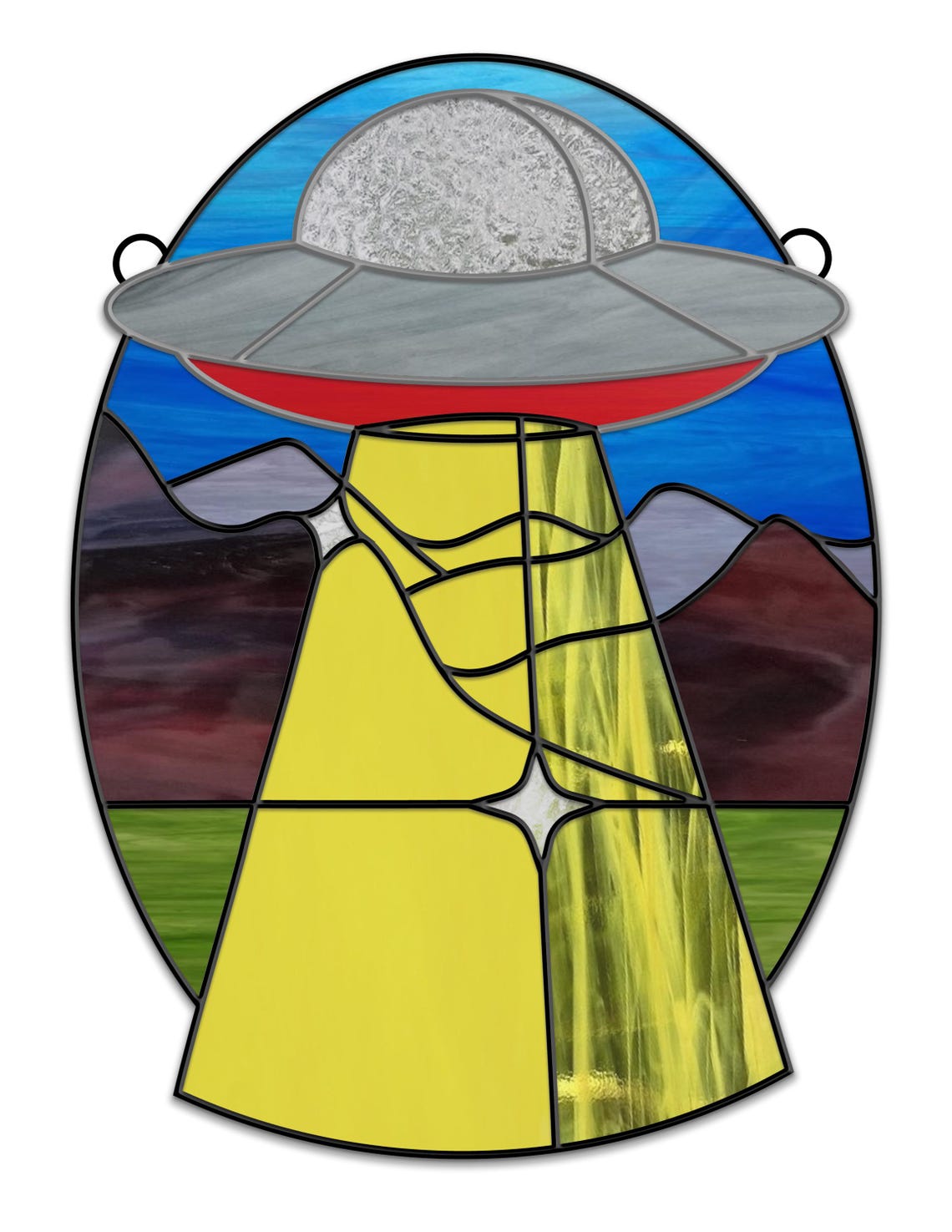 Alien UFO Stained Glass Pattern: Quirky DIY • Digital Download ...
