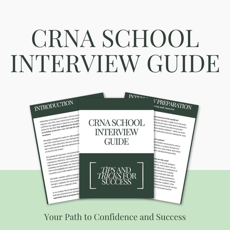 CRNA School Interview Guide - Etsy