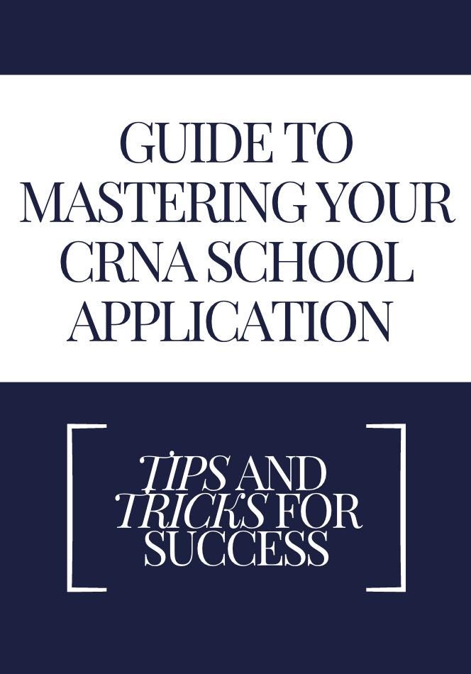 Guide to Mastering Your CRNA School Application - Etsy