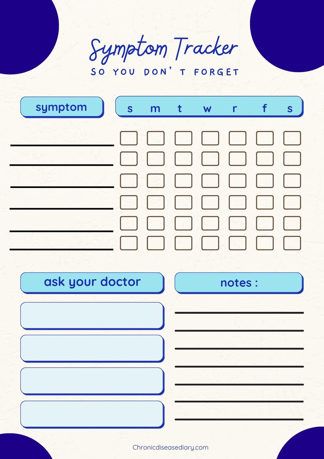 Symptom Tracker - Etsy
